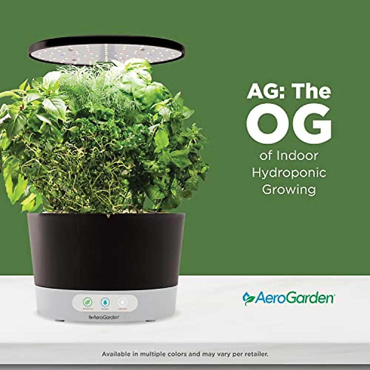 AeroGarden Harvest 360 with Gourmet Herb Seed Pod Kit - Hydroponic Indoor Garden, Black