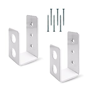 SecurityMan Heavy Duty 2x4 Door Barricade Brackets - Kick Proof Up to 700lbs, Install in Minutes -(2pc) Thick 3.5mm Iron Metal U Bracket - Gate Bar Holder for Indoor/Outdoor Door Security Brace Bar