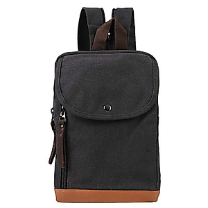 JIAO MIAO Mini Canvas Backpacks Casual Strong Small Packback Daypack ,181002-Black