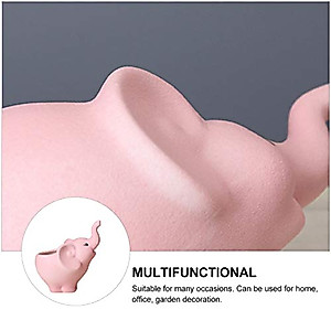 ABOOFAN Elephant Succulent Pots Ceramic Animal Planter Flower Pots Small Desk Elephant Statue Porcelain Plant Pot Cactus Bonsai Container for Home Office Tabletop Decorations Pink