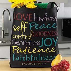 Religious Inspirational Gifts for Women, Fruits of the Spirit Tote Bag, 16 Inch