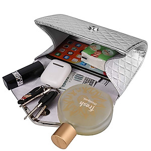 Maggie Women Handbag Elegant Quilted Clutch Crossbody Satchel Metal Chain Ladies Purse