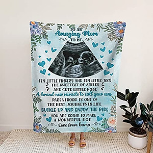 MUCHNEE Personalized to My New Mom Gifts for Women, New Mommy Gift for Wife from Husband, Mom to be Throw Blanket, Expecting Mother Gifts, New Pregnancy Gifts for First Time Moms, Gender Reveal Gifts