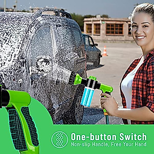 StaiBC Garden Hose Nozzle, High Pressure Water Hose Nozzle Spray Nozzle with 3.5oz Soap Dispenser Bottle Snow Car Wash Foam Gun for Watering Plants, Lawn, Patio, Cleaning, Showering Pet