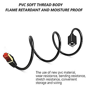 Ethernet Extension Cable 12 ft,Yeung Qee Shielded Network Cat7 Ethernet Extender Cable Adapter RJ45 Cords Shielded Male to Female Connector (12FT/4M)