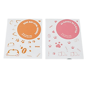 Colored Stickers, PVC 5 Different Designs Camera Stickers for Protective Covers Space Animals Series