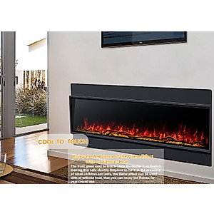 Electric Fireplace Heater 96" WiFi -Enabled Built-in Recessed Fireplace Unit with 251 Realistic Flame Color Combinations, Single-Sided 1500/750 Watt Heat Fire Place Insert Linear (44" Slim)