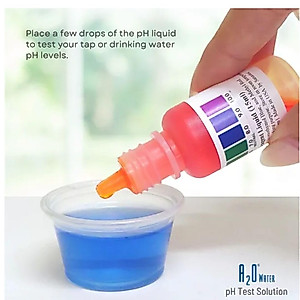 Water pH Level Test kit, Alkaline, Tap, and Drinking Water (WHT/100-125 Tests) 0.50 Fl Oz, More Accurate Than Test Strips, Made in USA, by A2O Water