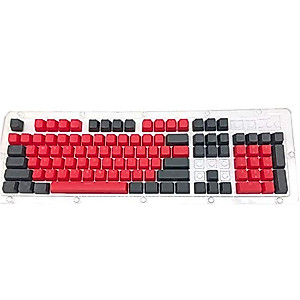 shlutesoy Keyboard Keycaps,104Pcs/Set Double Color Backlight Keycap for Cherry MX Mechanical Keyboard Black Red