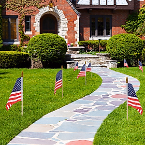 12 Pcs Small American Flags on Stick,4th of July Outdoor Decor Small US Flags Mini American 4''x6'' Flag, Fourth of July American Flags for Outside,Mini Flags for Outside Patriotic Holiday Yard Patio