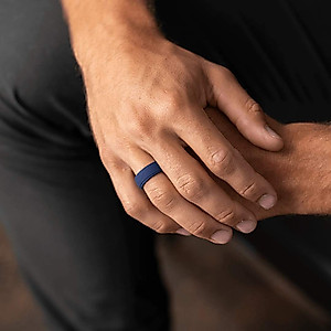 Enso Rings Men’s Infinity Silicone Ring – Hypoallergenic Wedding Band for Men – Comfortable Band for Active Lifestyle – 9mm Wide, 2.25mm Thick (Slate, 11)