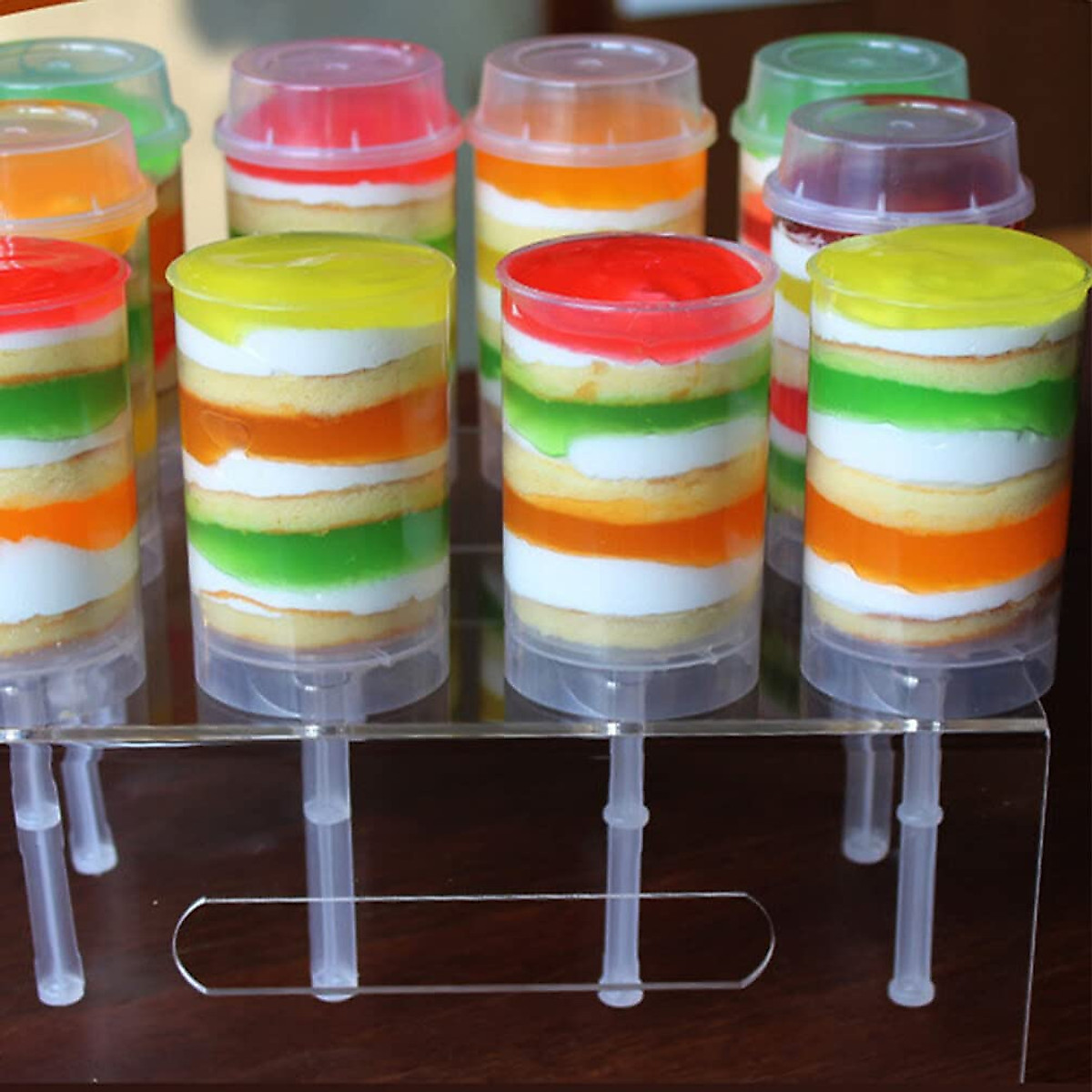 60Pack Cake Push Pop Containers with Lids, Reusable Cake Push Pops, Muti-purpose Push Pop Cake Containers, Plastic Cake Push-up Pop Shooter for Cupcake, Confetti, Homemade Ice Cream,Desserts