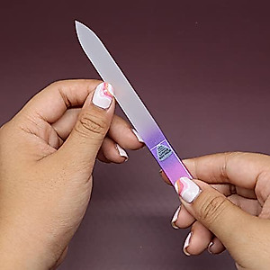 Glass Nail Files for Natural Nails, Fingernail Files, Manicure Set Nail Care, Gentle Comfortable Filing, Leaves Nails Smooth - Bona Fide Beauty 10-Piece Premium Czech Crystal Nail Files