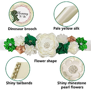 Green Dinosaur Mom to Be Sash for Baby Shower, Maternity Sash & Corsage Pin Set Mom to Be Daddy to Be, Dinosaur Baby Shower Decorations, Gender Reveal Party Gift, Pregnancy Photo Props