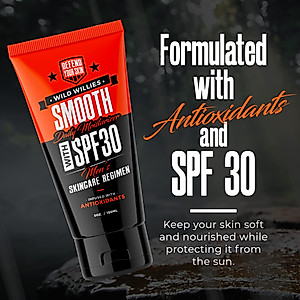 Wild WIllies Men's Daily Facial Moisturizer with SPF 30 - Smooth Moisturizer Formulated with Antioxidants and Essential Oils to Protect Your Skin - Lightweight Face Lotion for Dry or Oily Skin