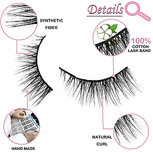 False Eyelashes Half Lashes Natural Look Cat Eye Lashes Fluffy 3D Faux Mink Lashes Wispy 12MM Fake Eyelashes 10 Pairs Pack (S38), by Kmilro
