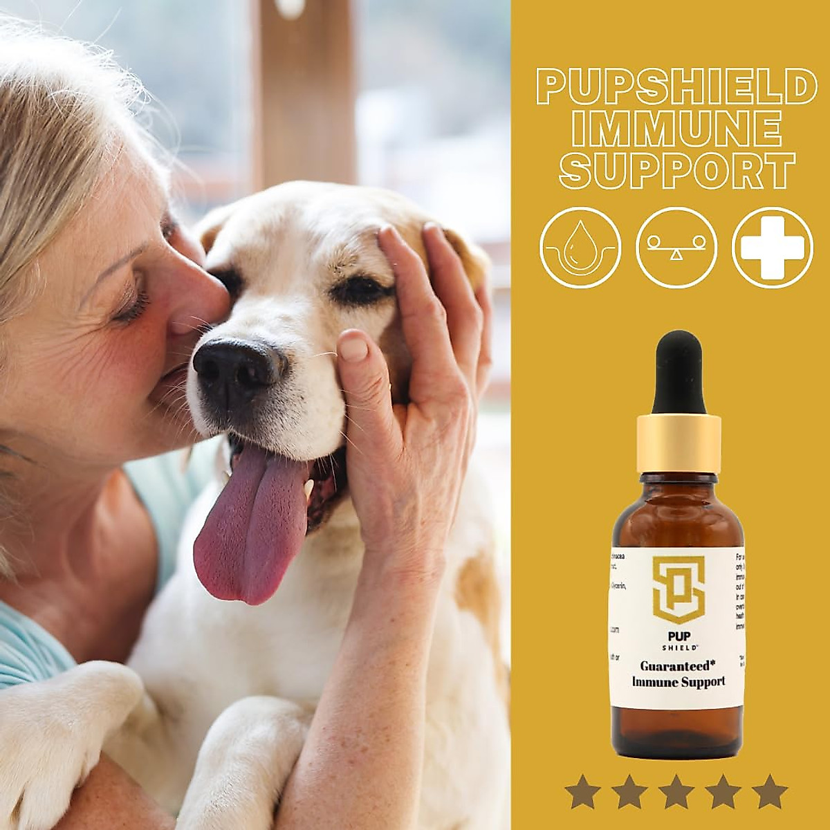 Pup Shield Natural Immune Support Formula for Dogs | Probiotics with Olive Leaf, Turkey Tail & Echinacea | Wellness Formula for Puppies & Dogs | Easy to Administer - 30 Day Supply