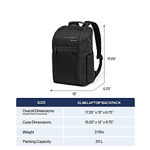 Travelpro Crew Executive Choice 3 Slim Backpack fits up to 15.6 Laptops and Tablets, Men and Women, Water-Resistant, Titanium Grey