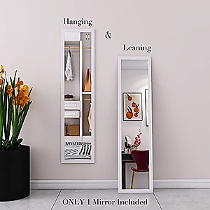 Beauty4U Full Length Mirror Wall Mounted, Full Body Mirror for Bedroom, Tall Dressing Mirror, Wall Mirror for Living Room, Dorm, Long Hanging Mirror,48" X 12"