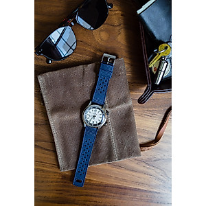 BARTON WATCH BANDS, 23mm Navy Blue - Tropical-Style Watch Bands - Quick Release - Choose Strap Color & Width