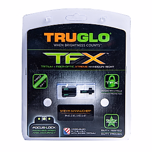 TRUGLO TFX Handgun Sight | Durable Shock-Resistant Compact Brightly Glowing Tritium & Fiber-Optic Xtreme Day/Night Sight, Compatible with Steyr Mannlicher Handguns