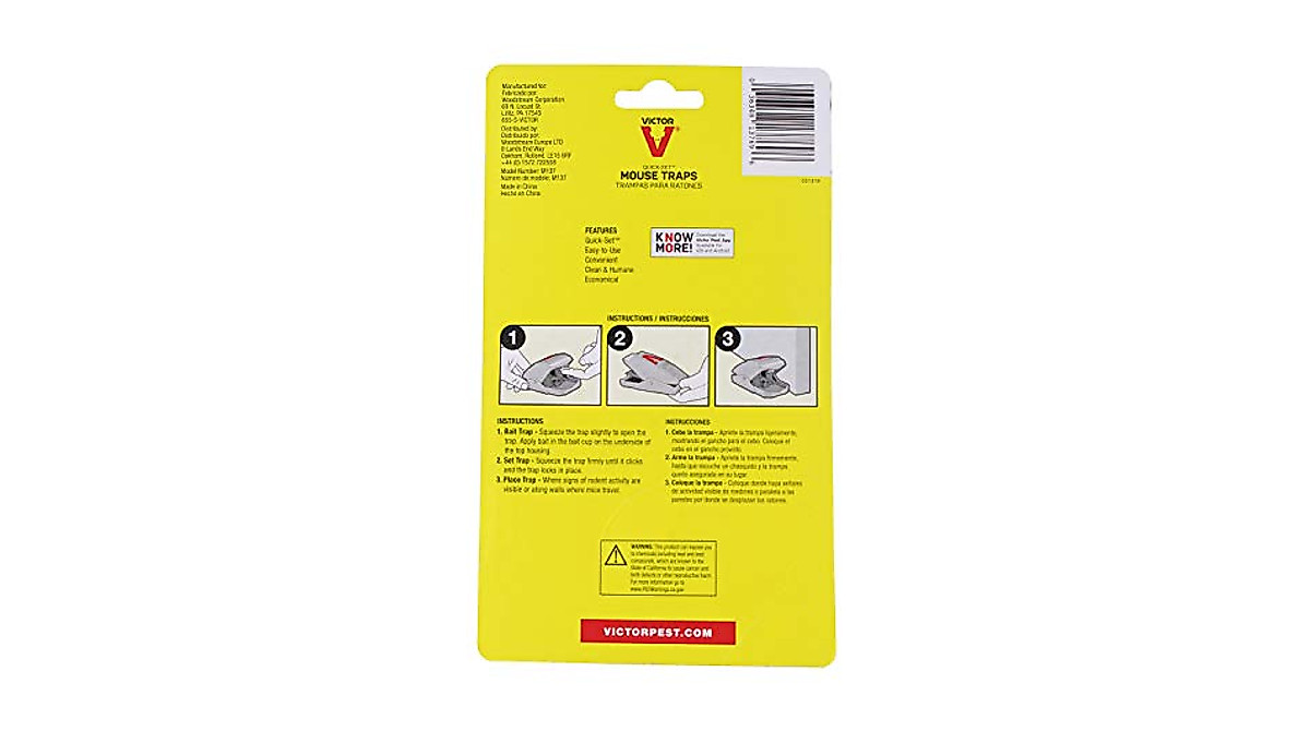 Victor M137 Quick-Set Mouse Trap 6 Pack - Humane & Reusable