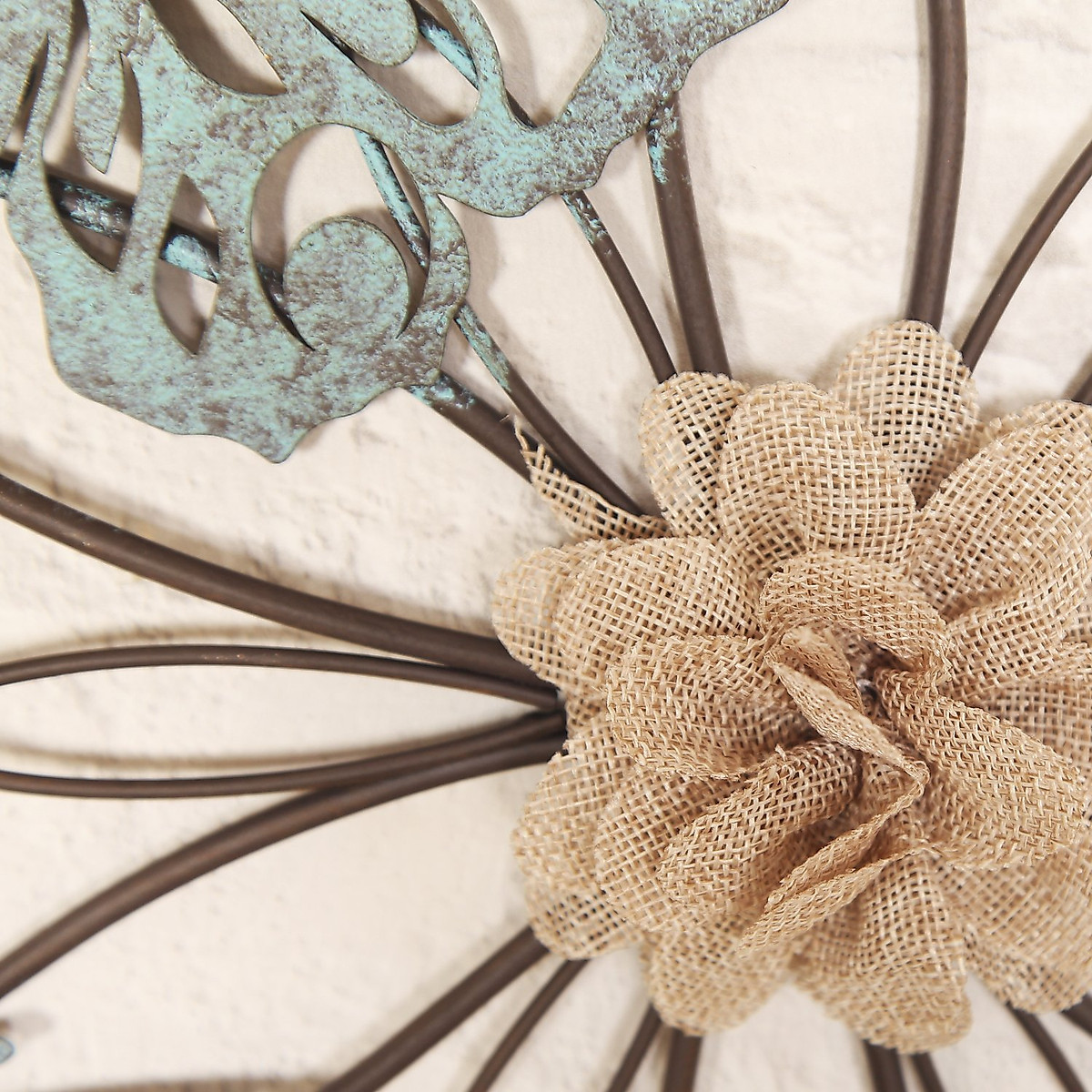 Asense Metal Butterfly Wall Décor Flower Wall Sculpture Art Home Decoration for Living Room Bedroom Indoor Outdoor