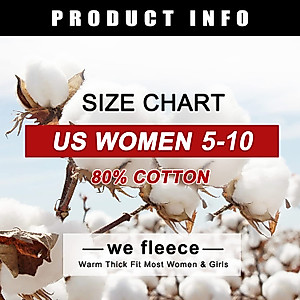 we fleece Warm Knee High Socks for Women-Thermal Cotton Socks for Hiking,Work,Winter,Gifts(One Size, 5Pack Black/Grey/Brown/Beige/Black)