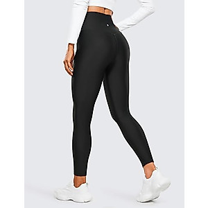 CRZ YOGA Womens High Waisted Fleece Lined Leggings 25 inches - Winter Warm Thick Thermal Soft Workout Yoga Pants Black Medium