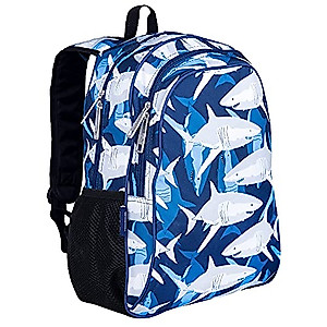 Wildkin 15-Inch Kids Backpack for Boys & Girls, Perfect for Early Elementary Daycare School Travel, Features Padded Back & Adjustable Strap (Sharks)