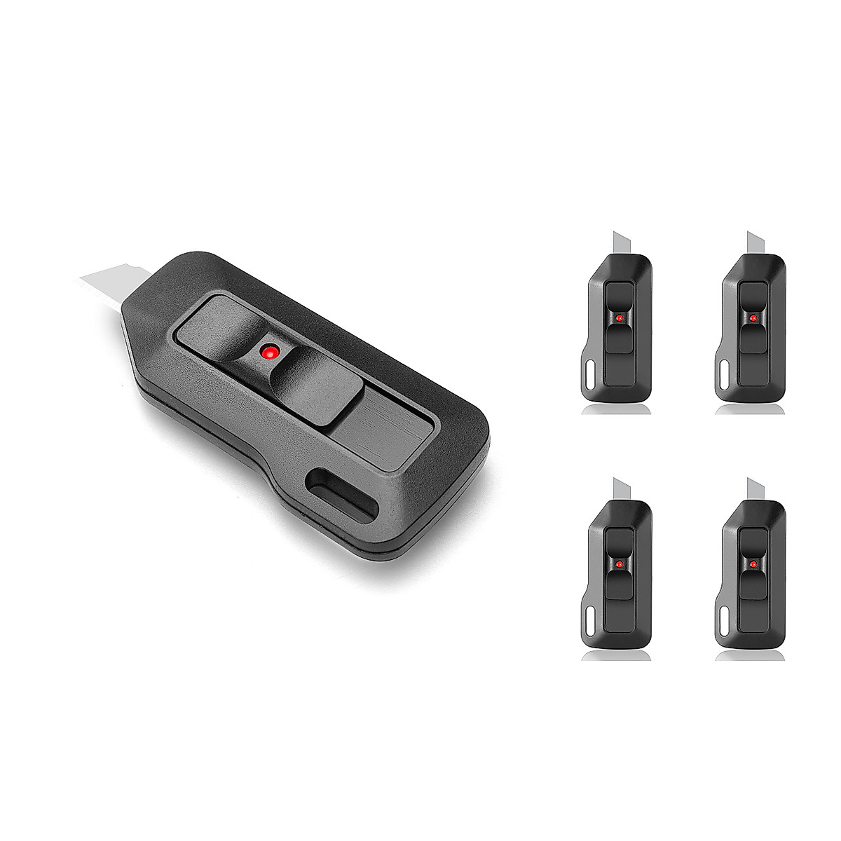 Coreflex Mini Utility Knife Box Cutter Retractable Box Opener, Letter Opener, Steel Blade, Keychain hole, Magnetic. Steel Blade,4pc pack