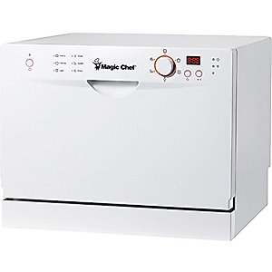 Magic Chef MCSCD6W3 6 Place Setting Countertop Dishwasher, White