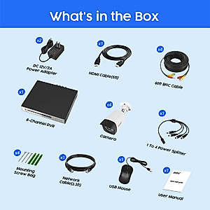 JouSecu 8CH Wired Security Camera System with 1TB Hard Drive, Upgrade 2MP CCTV DVR 8 Channel and 4 x 1080P Surveillance Bullet Cameras Outdoor Indoor with Night Vision, Weatherproof