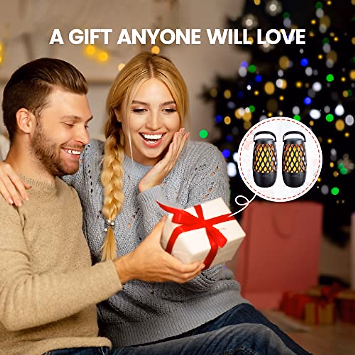 Outdoor Speakers Waterprrof, Birthday Gift Ideas for Him Her, Portable Bluetooth Speaker with Lights, Multi-Sync Wireless Speaker for Patio/Yard/Pool/Porch, Wall Mount&Stake&Hook Inc. (2 PACK)