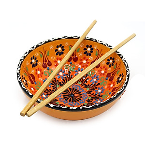 Küchengeräte 6.2" inc0 Hand-Painted Decorative Turkish Ceramic Bowl - Handcrafted Serving Bowl For Snacks Salad Noodle Cereal Rice Soup Pasta Serving - Best Gift Set