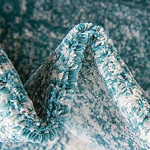 Unique Loom Bromley Collection Vintage, Medallion, Country, Traditional, Border Area Rug, 8 ft x 10 ft, Turquoise/Ivory