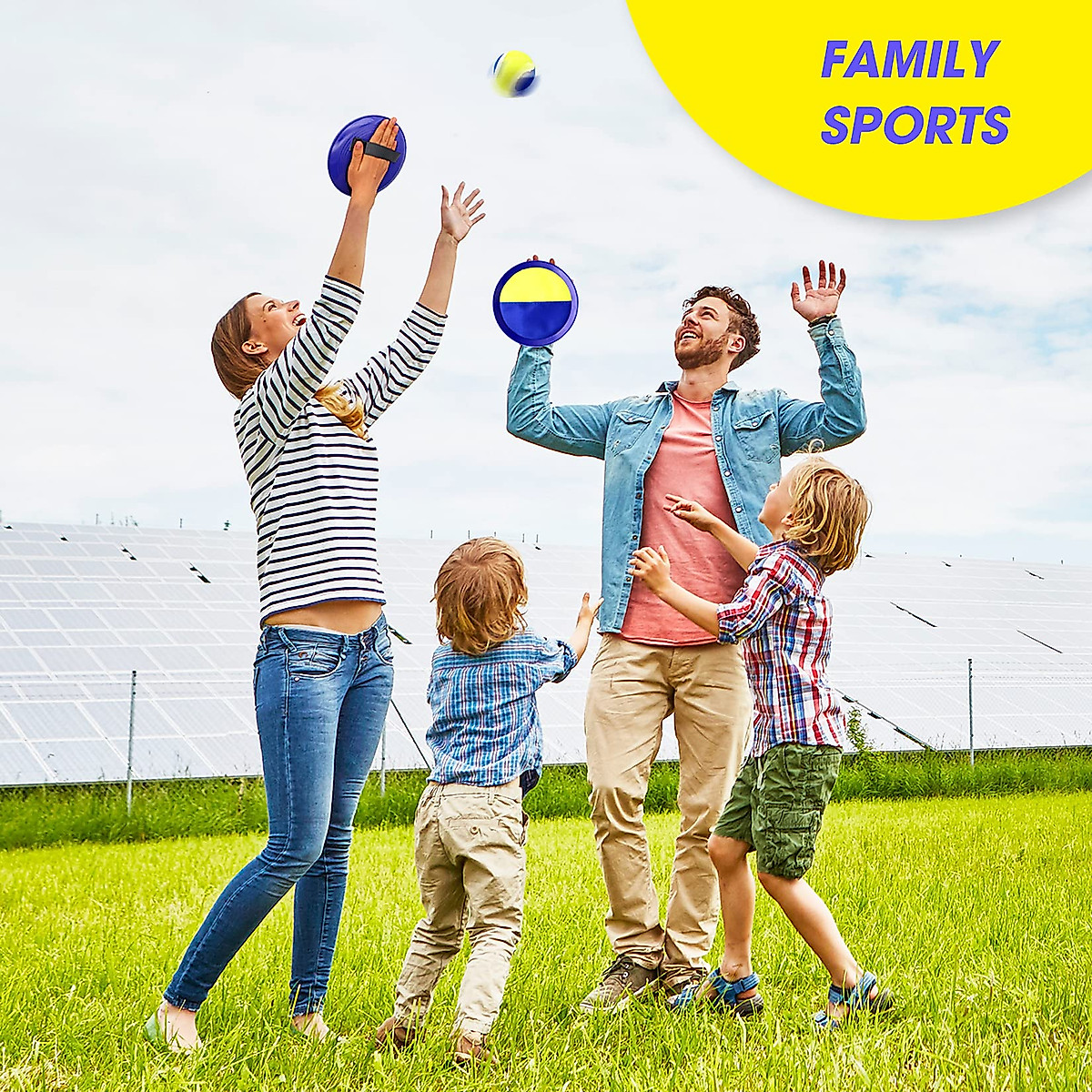 trassi Toss and Catch Ball Set with 6 Paddle,3 Balls and1 Storage Bag,Suitable for Camping Games,Beach Toys,Backyard Games,Sports for Kids,Adults and Families.