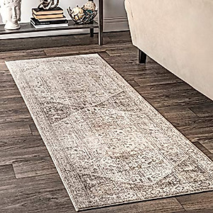 NuLOOM Vintage Harriet Medallion Fringe Runner Rug, 2' 6" x 6', Silver