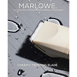 Marlowe. No. 145 Body Hair Trimmer for Men, Desert Sand, Lightweight Waterproof Personal Groomer, Ceramic Blades, Adjustable Comb Lengths & Rechargeable Battery for Head to Toe Male Grooming