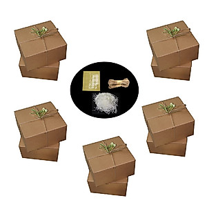 Brown Valentine's Day Gift Boxes 10 Pack 8x8x4 Inches, Paper Gift Box for Gift Packaging, Bridesmaid Proposal Box, Groomsmen Proposal Box, Birthday Party Box- Extra 20M String, 100g Shredded Paper Filler, 20xStickers