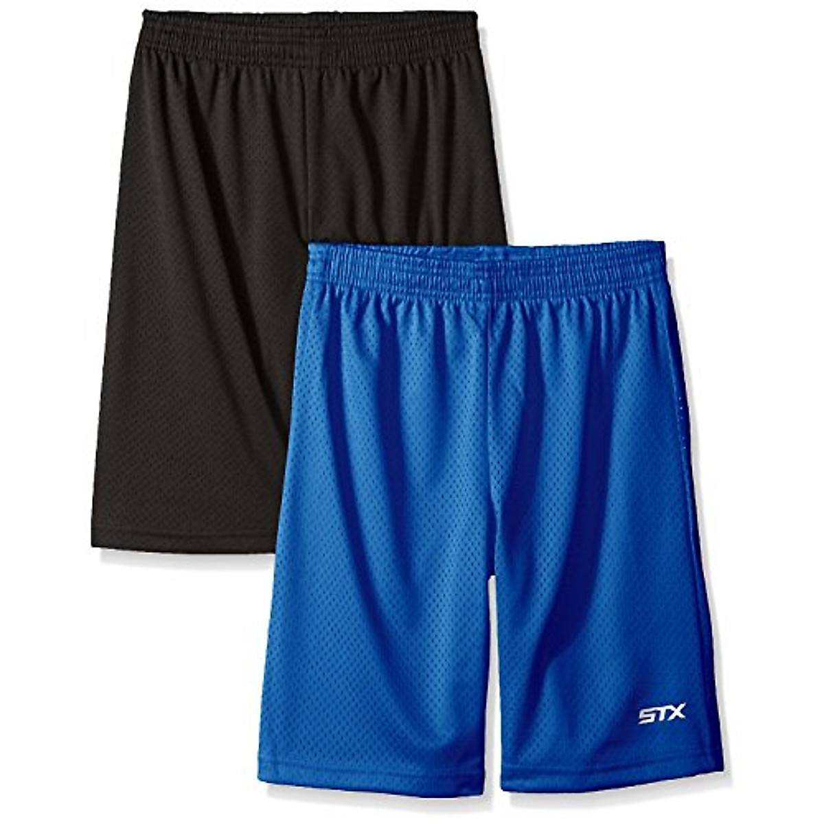 STX Big Boys Athletic Short and Packs, 2 Pack -Royal/Black -TY57, 10/12