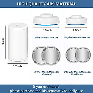 WANCHIY 1 Set Accessory for Mason Jars, Jar Sealer for Food Storage, Fit with Mason Jars and Reusable Vacuum Sealer Bags and Canning Jars, Compatible with FoodSaver Vacuum Sealer, Portable Can Sealer(Jar Sealer)