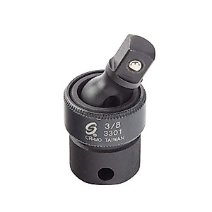 Sunex 3301, 3/8 Inch Drive, Universal Impact Joint, Cr-Mo Alloy Steel, Cr-Mo Steel, Radius Corner Design, Flexible, Meets ANSI Standards,Black