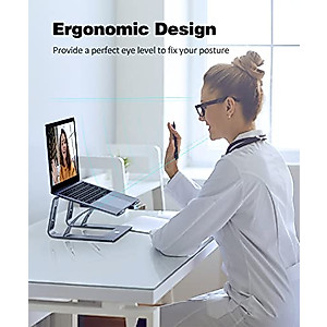 AOEVI Laptop Stand for Desk Ergonomic Computer Stand Detachable Laptop Riser Compatible with 10-17" Laptops Grey