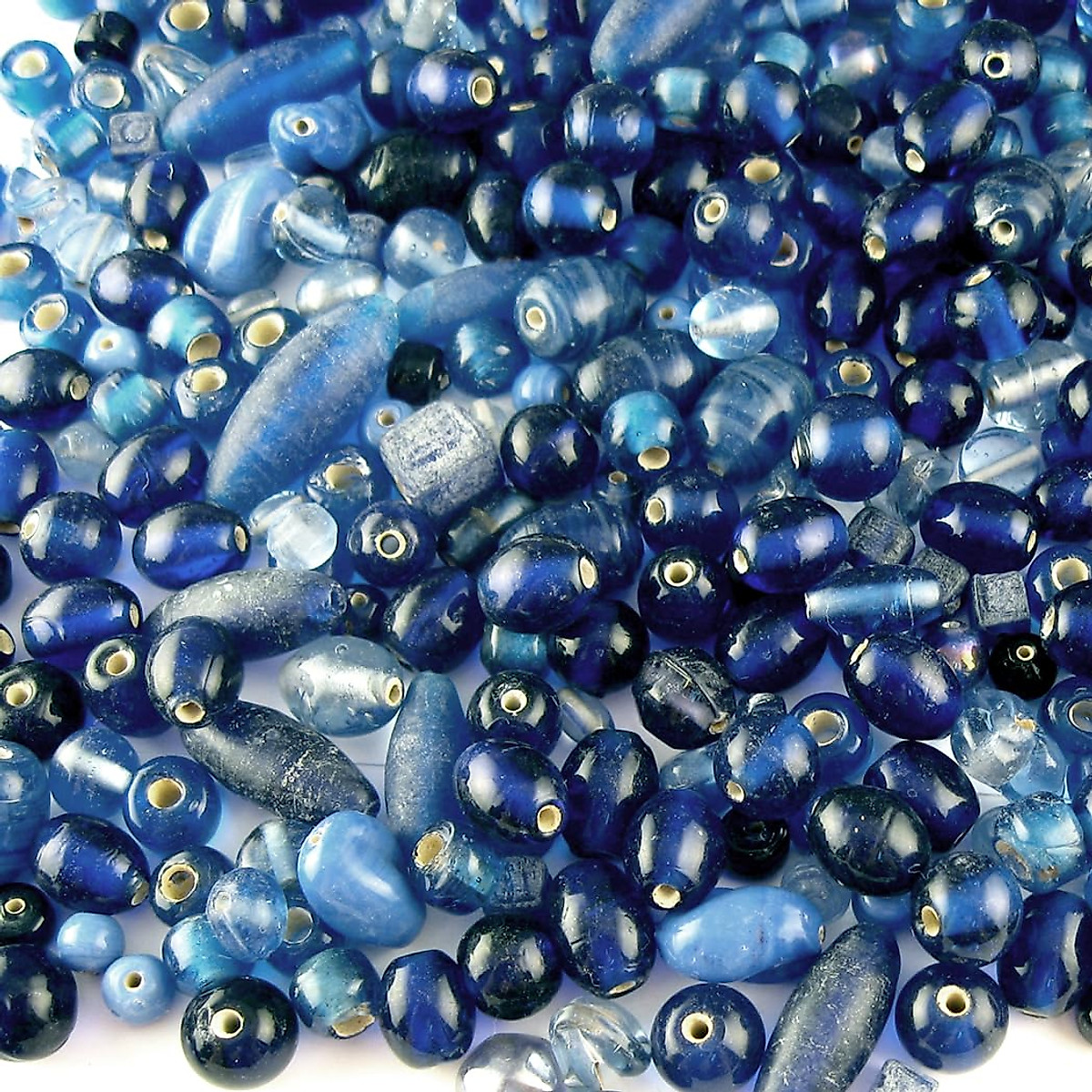 The Crafts Outlet 4-oz=112-g Bulk Assorted Shapes and Sizes 6-12mm Glass Beads Mixed