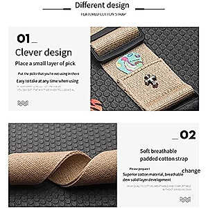 H&Z Simple Guitar Strap Acoustic Folk Guitar Belt Straps Vintage Cross Personality Guitar Straps Pick Pocket Guitar Accessories (black)