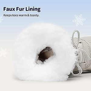 DREAM PAIRS Boys Girls Winter Snow Boots for Little Big Kids Off-White Size 3 Little Kid SDSB2225K