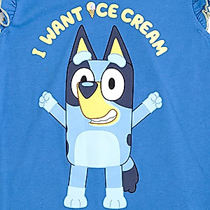 Bluey Toddler Girls Cosplay Tank Top Dolphin and French Terry Shorts 3T