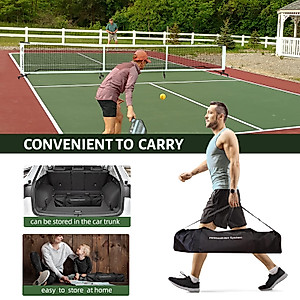 Progoal Badminton Pickleball Net System with Universal Wheel,Movable Steady Metal Frame,Strong Nylon Net and Carrying Bag,22 Feet Portable Height Adjustable Net for Pickleball and Other Games