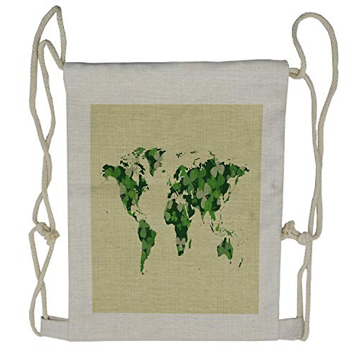 Ambesonne Map Drawstring Backpack, Saint Patrick Day, Sackpack Bag